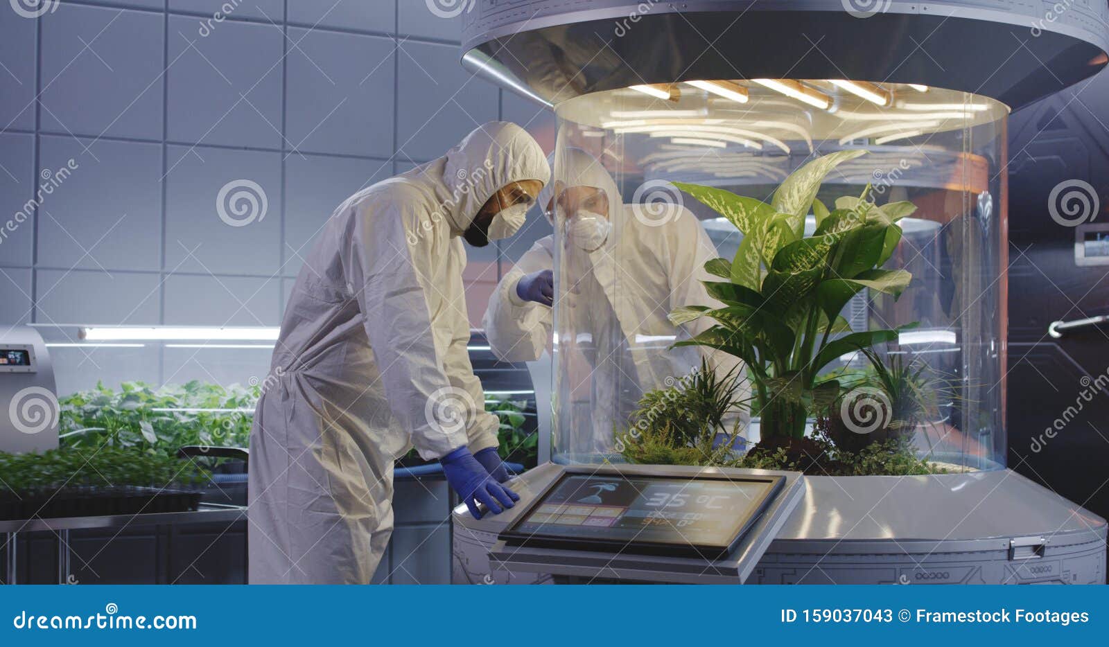 Biologists Working in a Lab on a Mars Base Stock Image - Image of ...