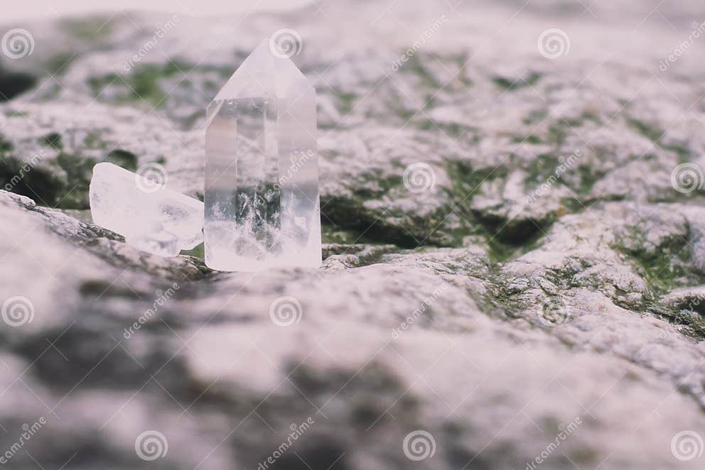 Medium Shot of a Clear Quartz Pillar Stock Photo - Image of clear ...