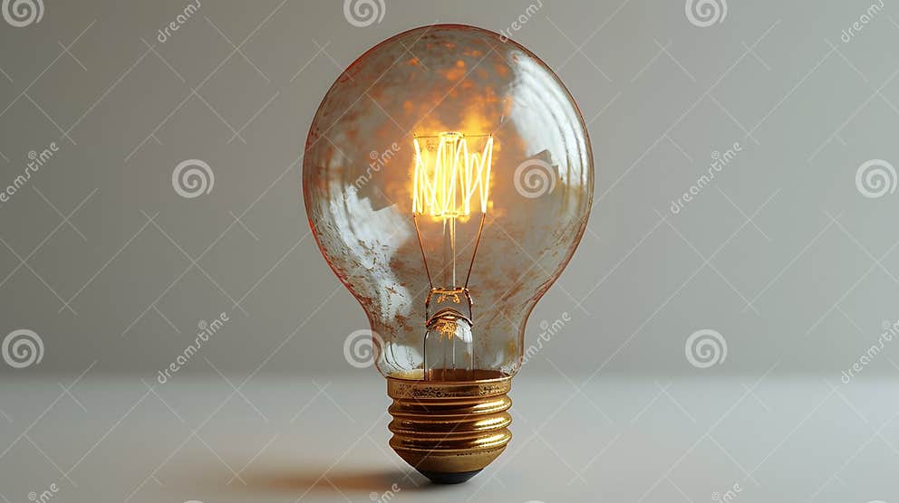 Medium Shot of Clear, Unlit Lightbulb Stock Illustration - Illustration ...