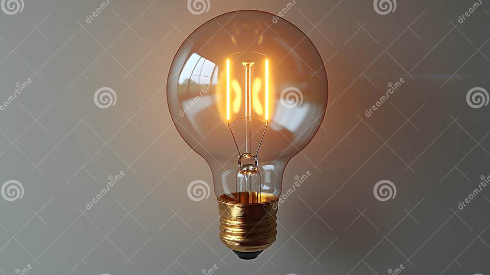 Medium Shot of Clear, Unlit Lightbulb Stock Illustration - Illustration ...