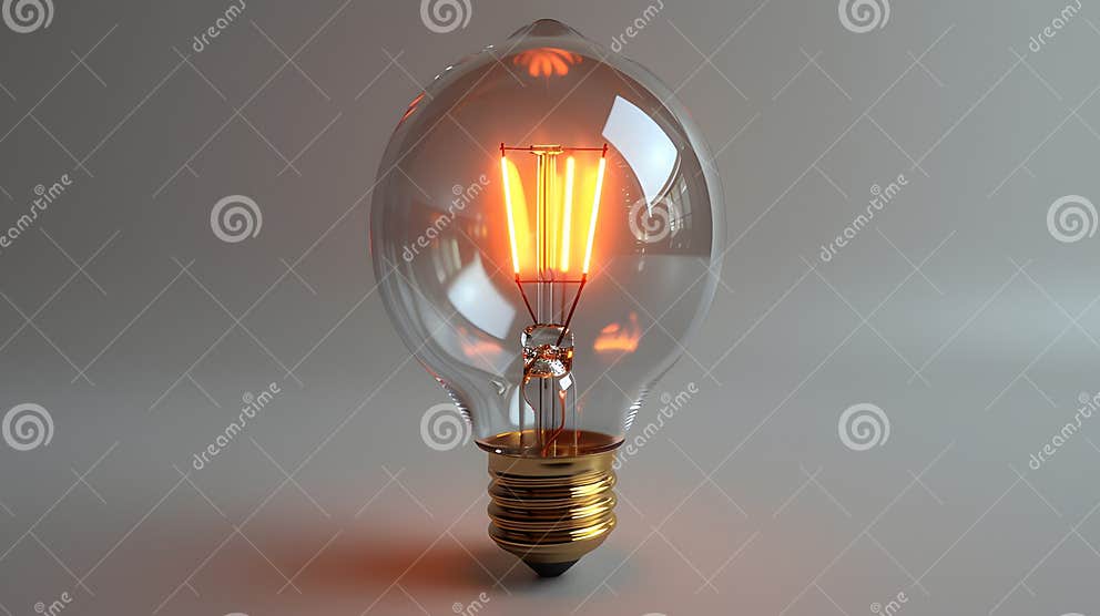 Medium Shot of Clear, Unlit Lightbulb Stock Illustration - Illustration ...