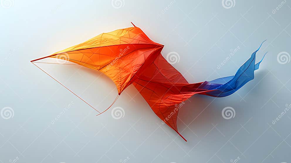 Medium Shot of Colorful Kite on White Backdrop Stock Illustration ...