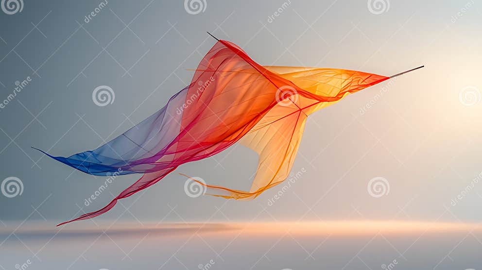 Medium Shot of Colorful Kite on White Backdrop Stock Illustration ...