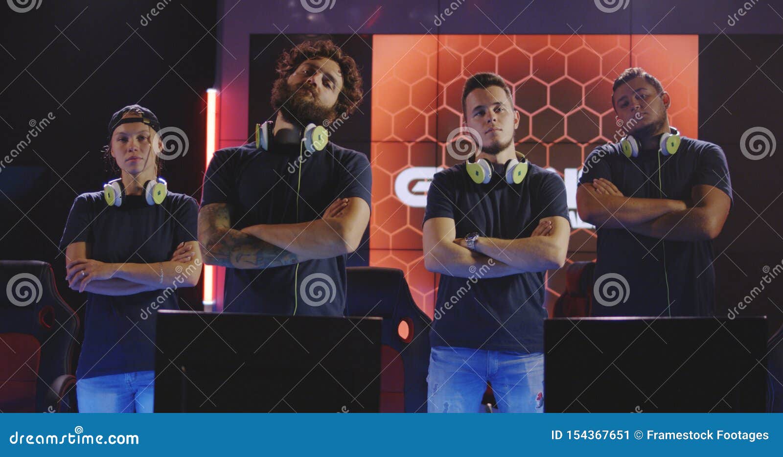 Gaming Team Looking at Camera Stock Image - Image of digital, gaming ...