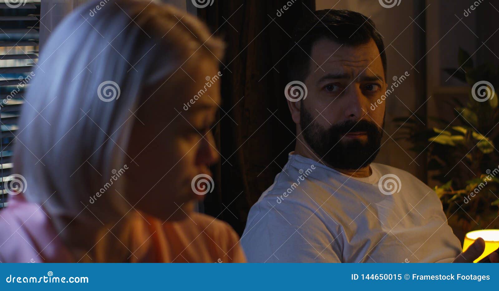 Couple Crying in Bed at Night Stock Image - Image of lifestyle, home ...