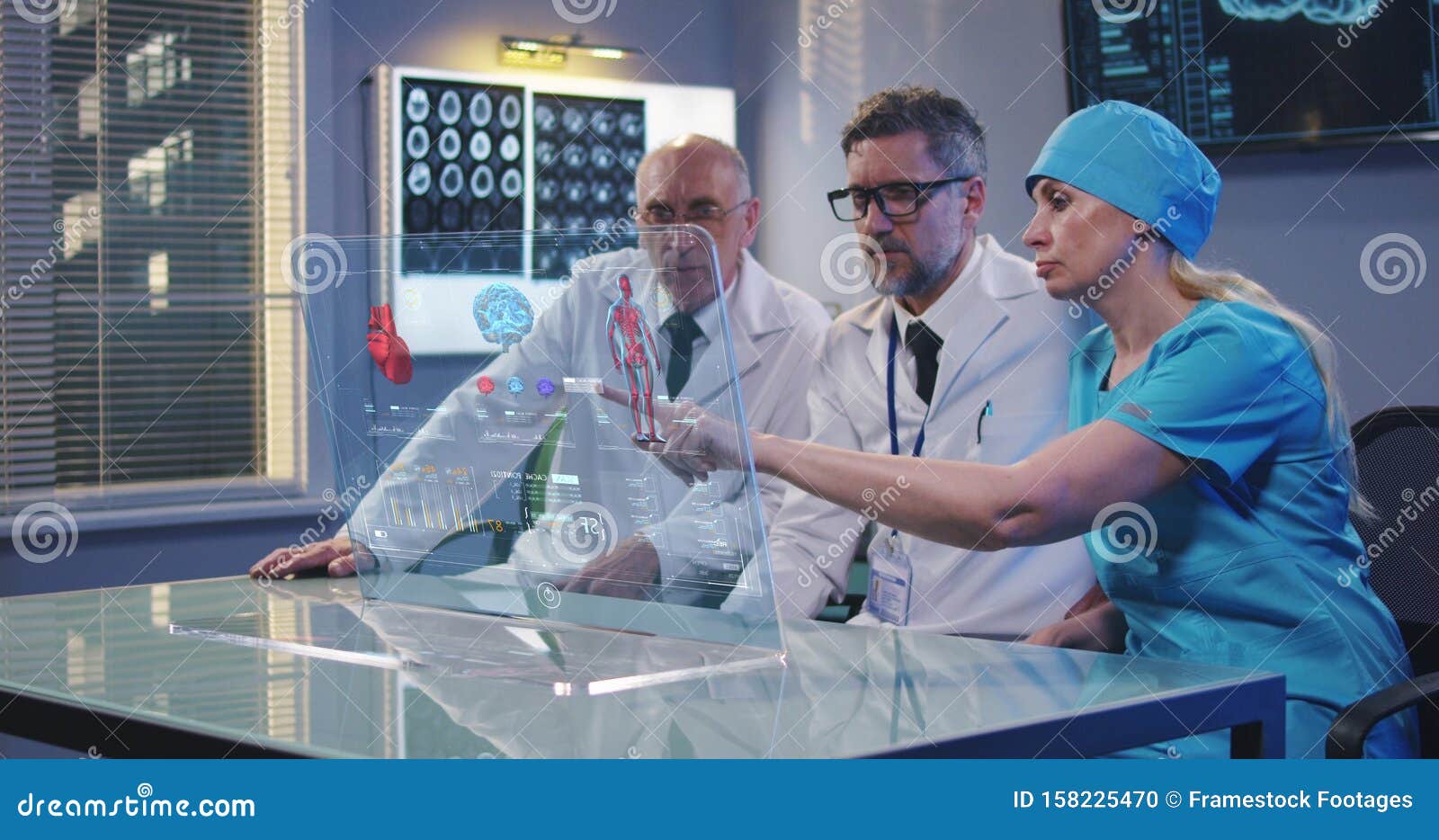 Doctors having video call stock photo. Image of professional - 158225470