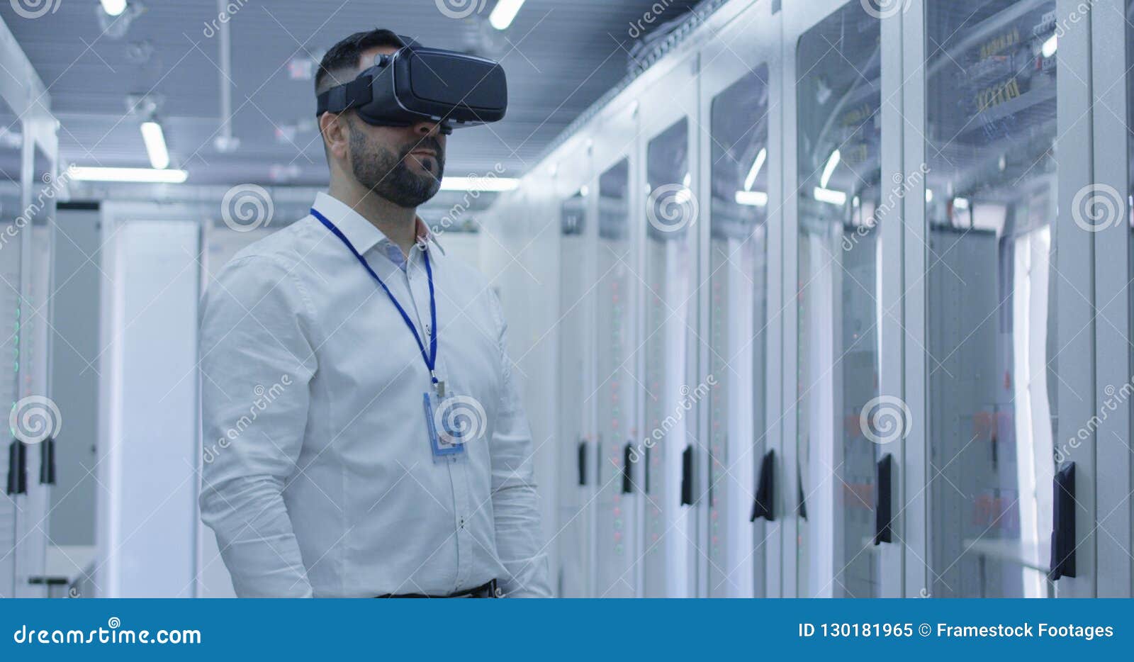 Electrical Worker Using a VR Headset Stock Image - Image of employee ...