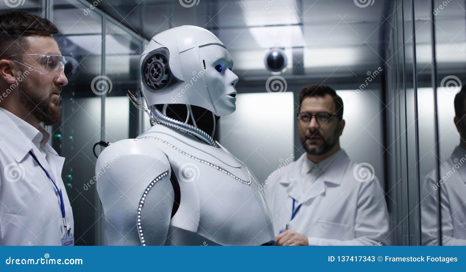 Engineers Testing on Robot Controls Stock Image - Image of equipment ...