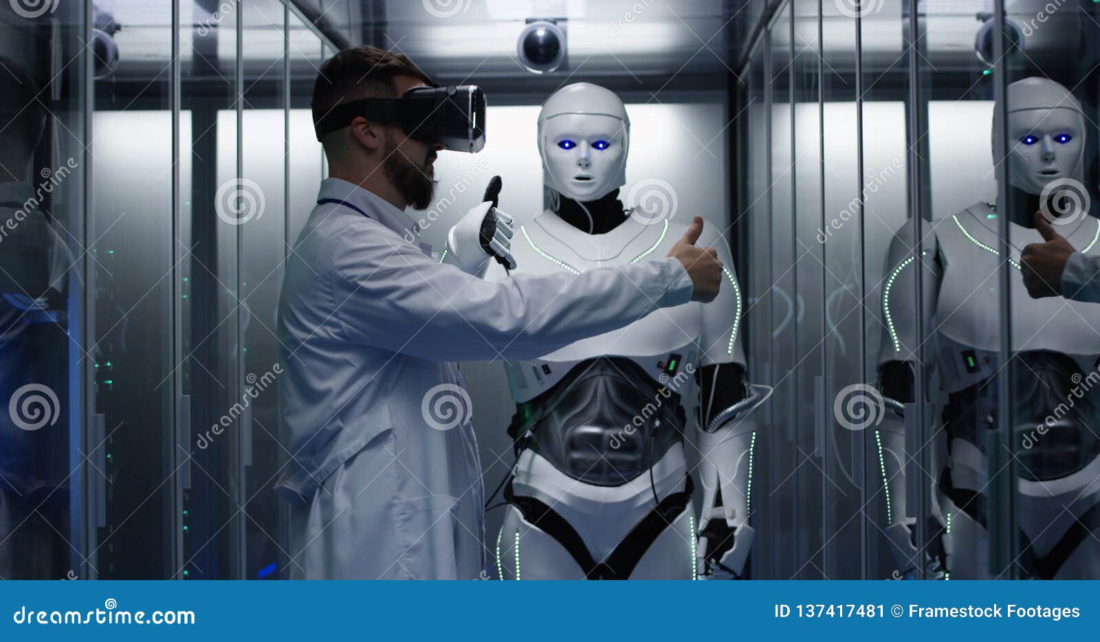 Engineer Testing on Robot Controls Stock Image - Image of electronics ...