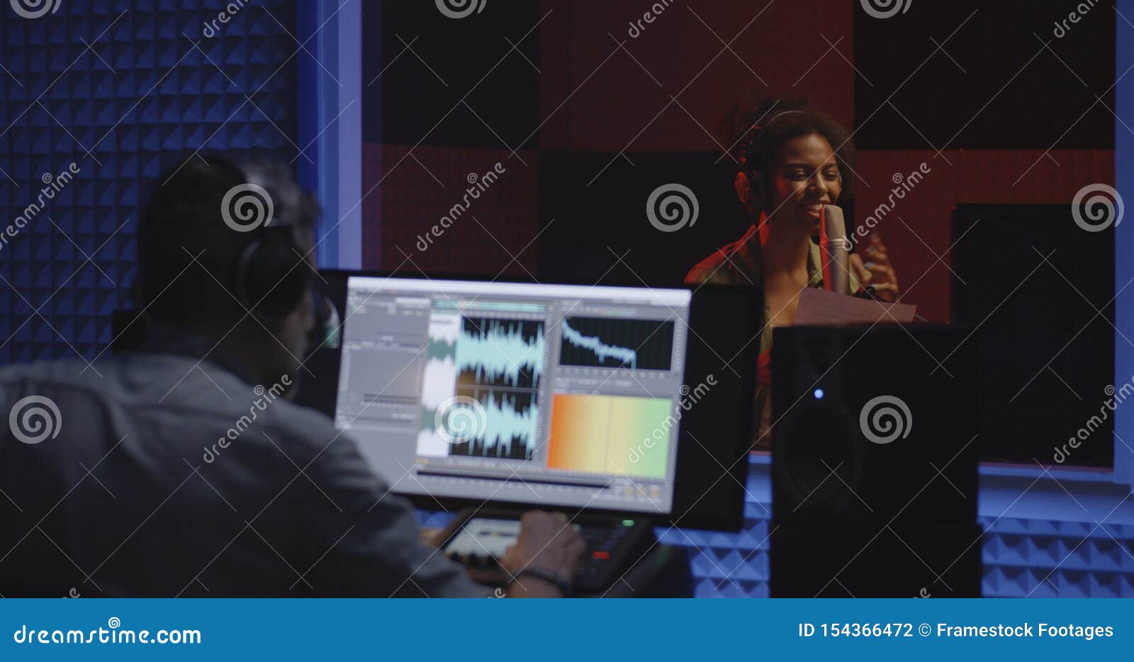 Actor Doing Voice Over in Sound Studio Stock Photo - Image of voice ...