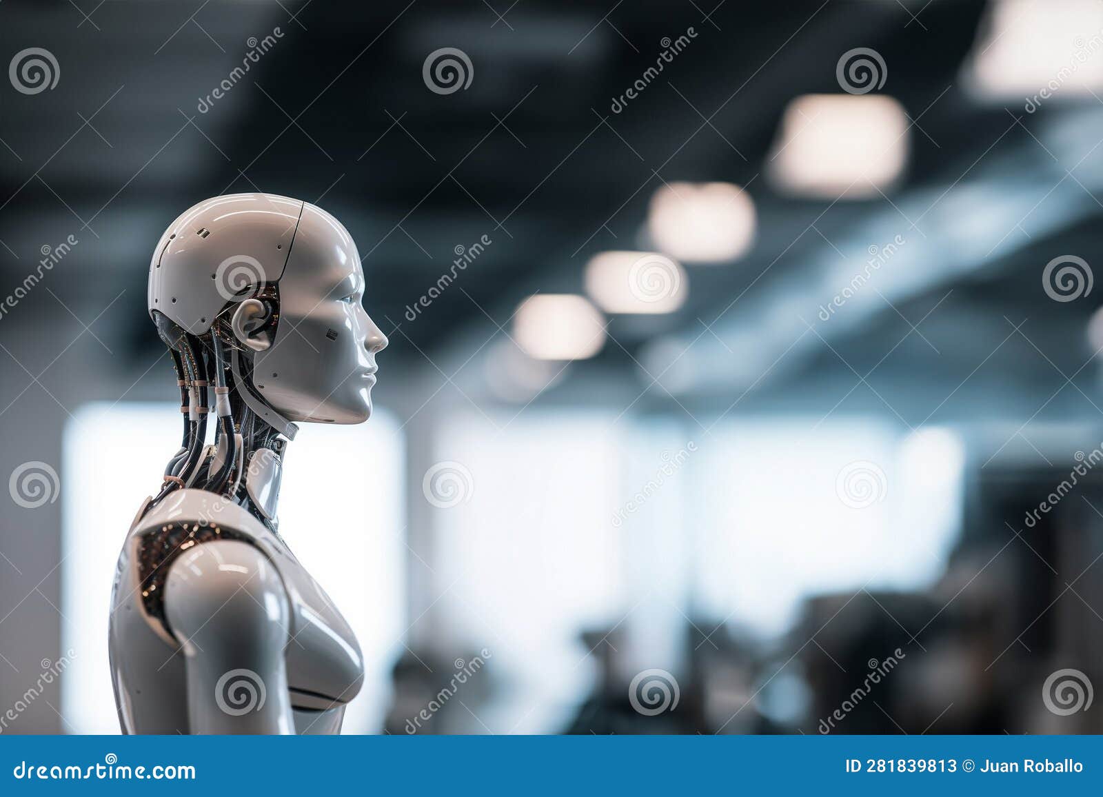 Medium Shot of Female Robot. Generative AI Stock Illustration ...
