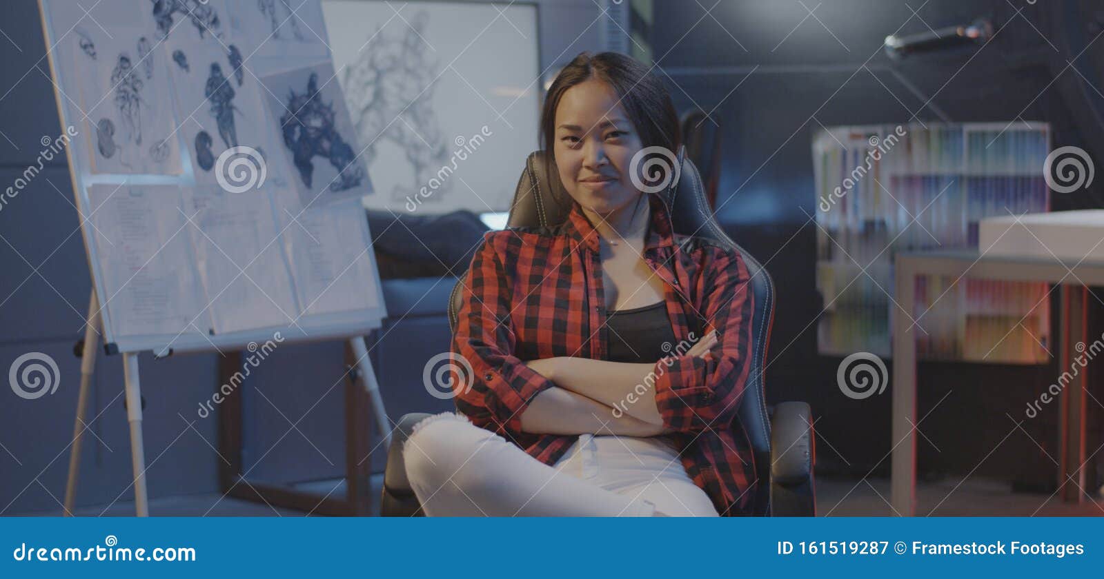 Female Video Game Developer Portrait Stock Image - Image of sketches ...