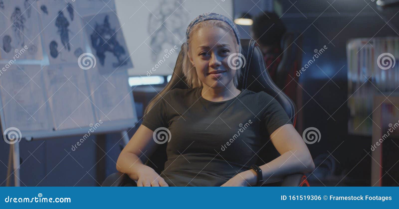 Female Video Game Developer Portrait Stock Photo - Image of artwork ...