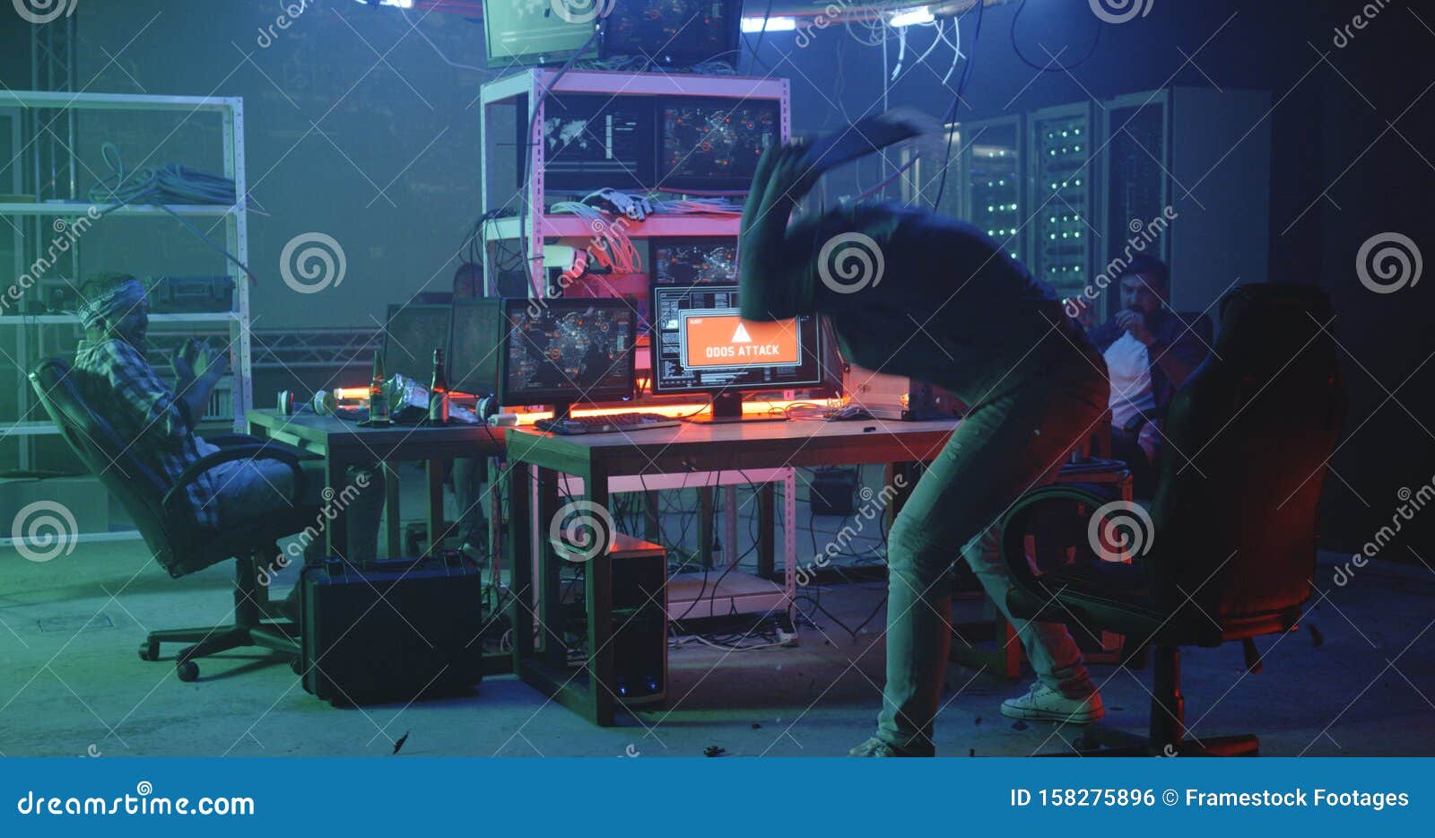 Hacker Destroying Keyboard in His Anger Stock Photo - Image of crime ...