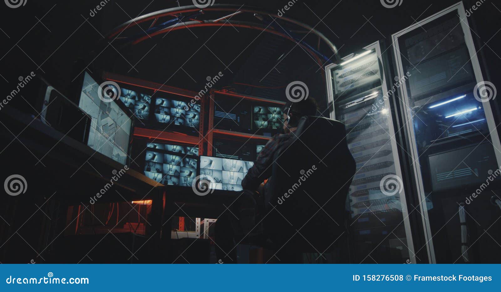 Hacker Watching Security Camera Footage Stock Photo - Image of expert ...