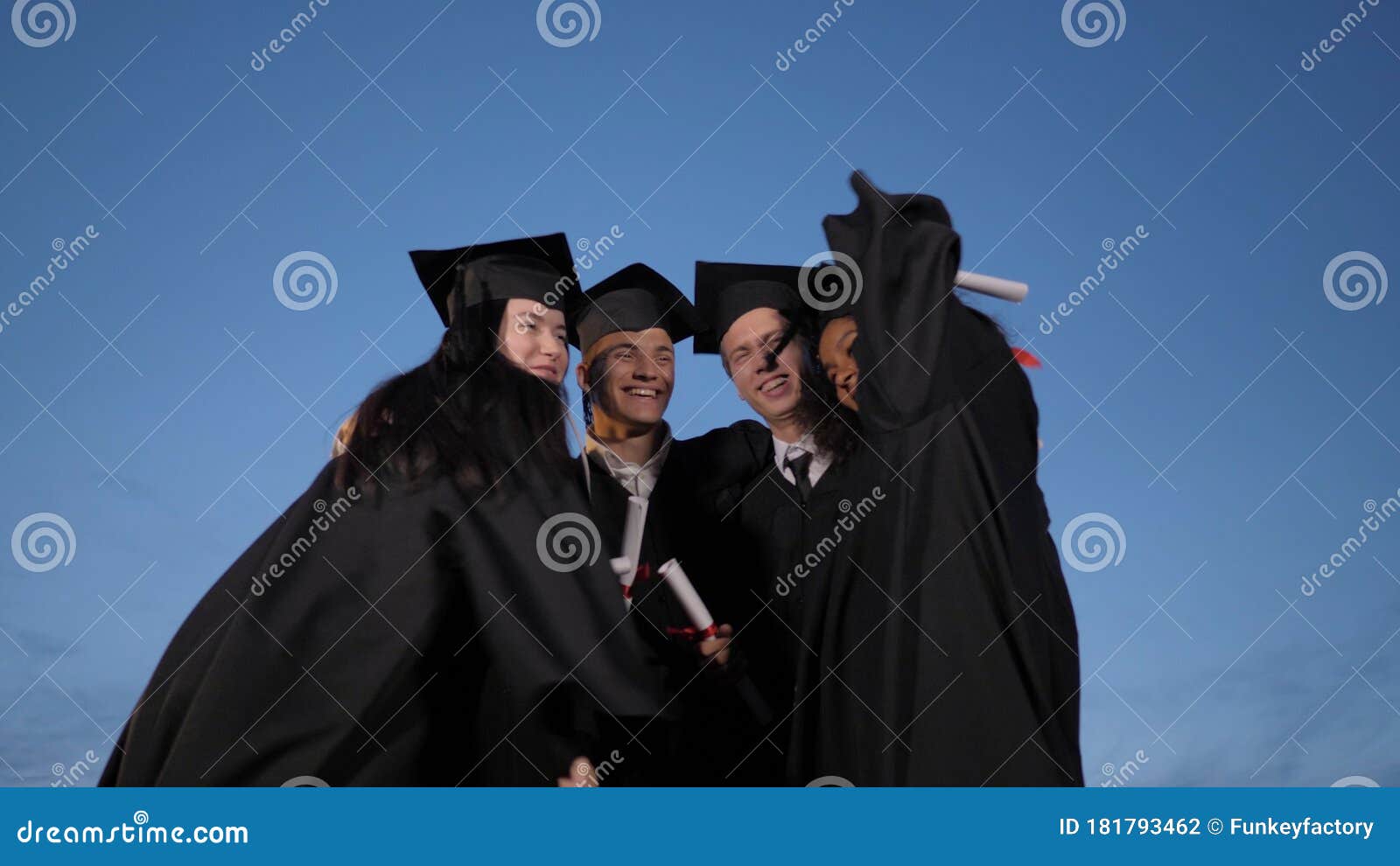 Happy Graduating Students Multi-ethnic Group is Hugging and Doin Stock ...