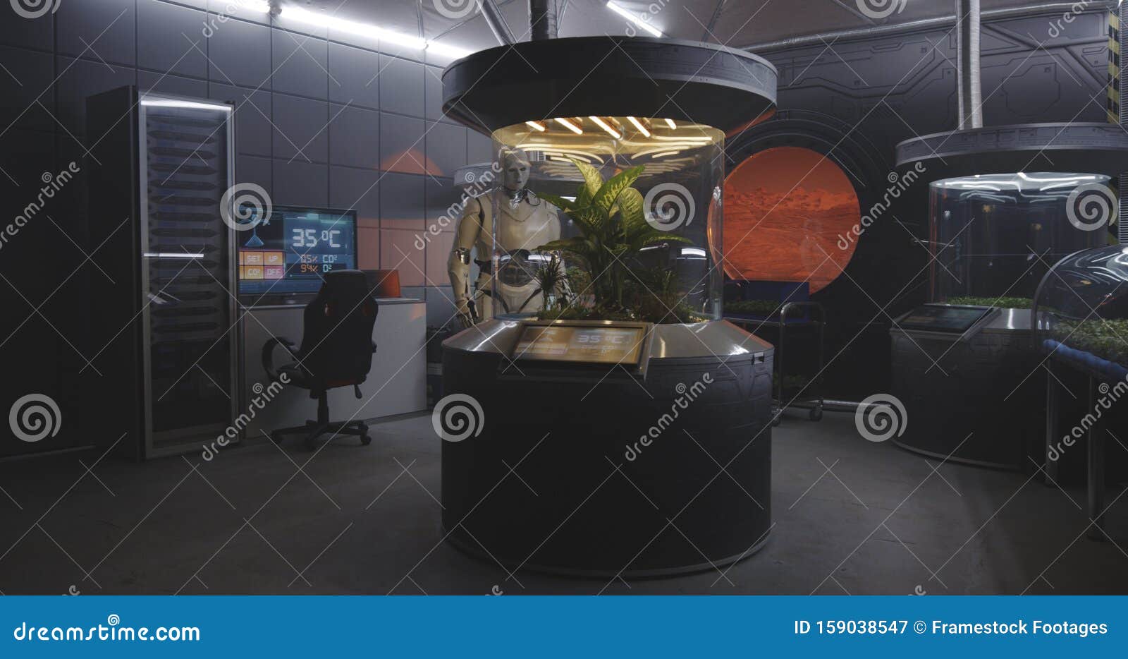 Robot Working with a Plant Incubator Stock Image - Image of ...
