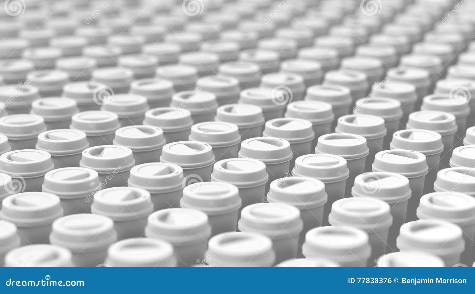 Medium Shot of a Large Array of White Coffee Cups Stock Illustration ...