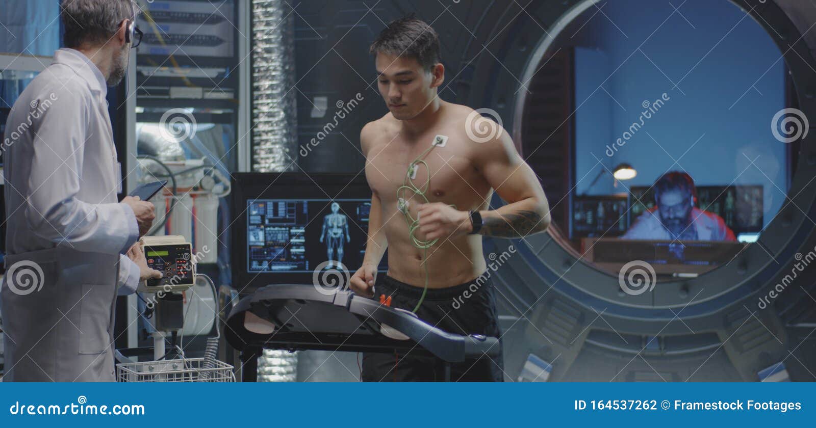 Astronaut Running on Treadmill Stock Photo - Image of observing ...