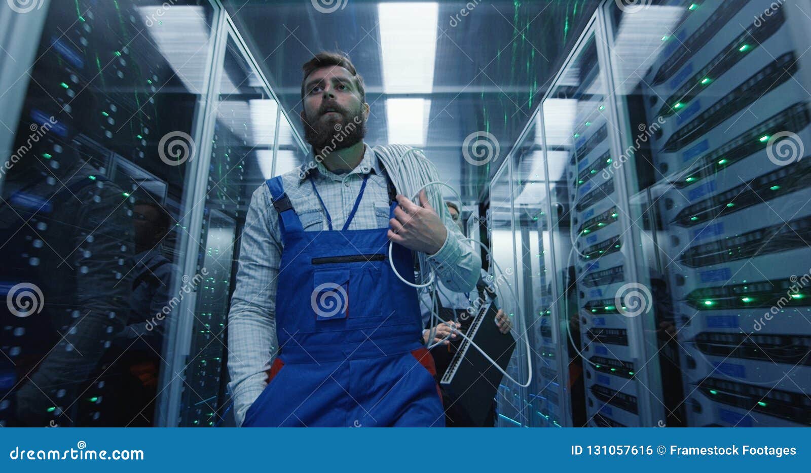 Male Technician Working in a Data Center Stock Photo - Image of center ...