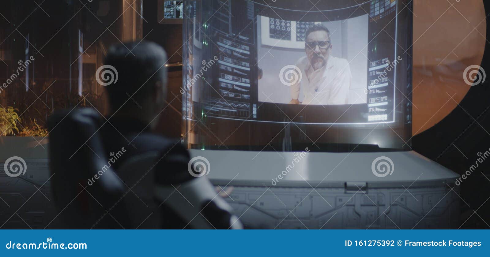 Astronaut Having Video Call Stock Photo - Image of computer, desk ...