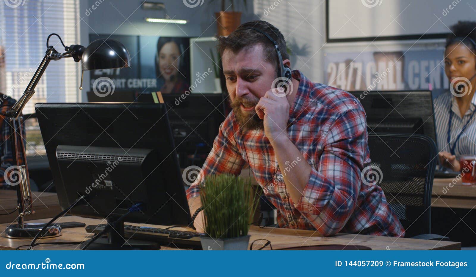 Man Shouting at a Call Center Stock Image - Image of support, indoors ...