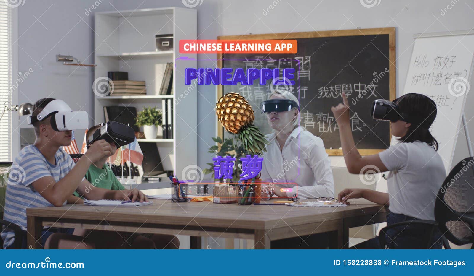 Students Learning Chinese with a VR Learning App Stock Photo - Image of ...