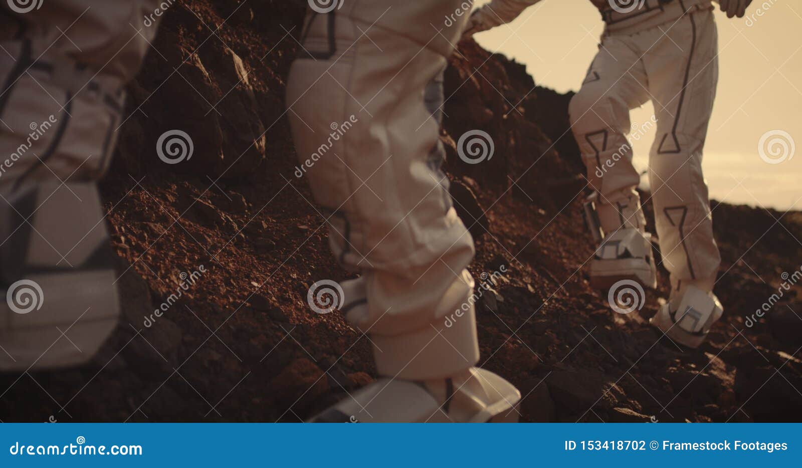 Two astronauts on Mars stock photo. Image of slope, struggle - 153418702