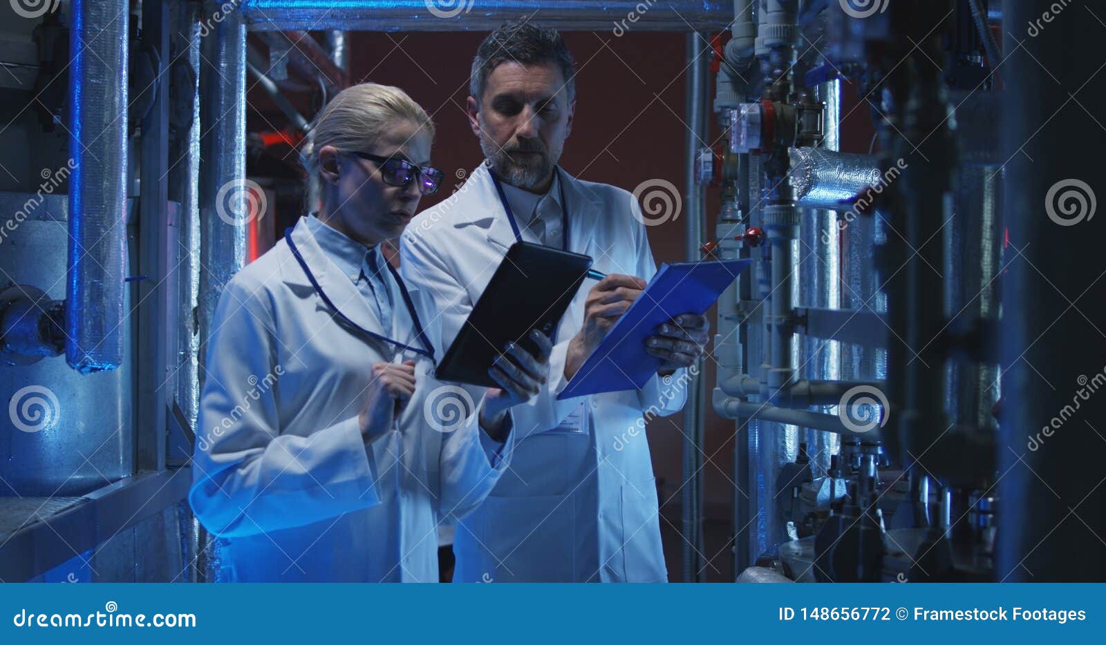Scientists Checking Pressure Gauge Stock Photo - Image of modern ...