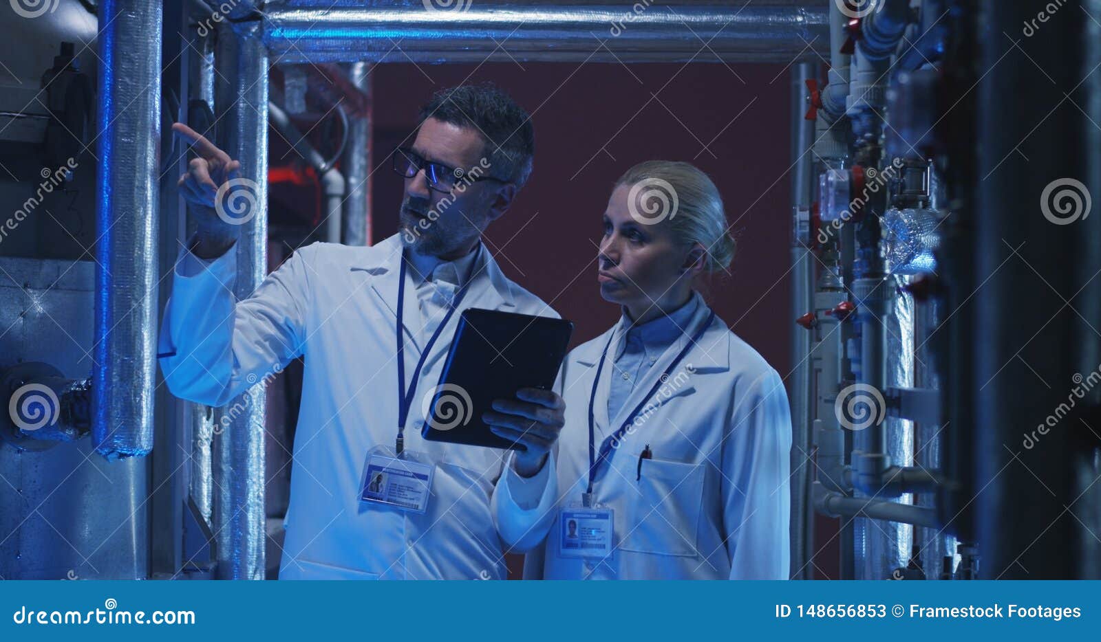 Scientists Checking Pressure Gauge Stock Image - Image of examination ...