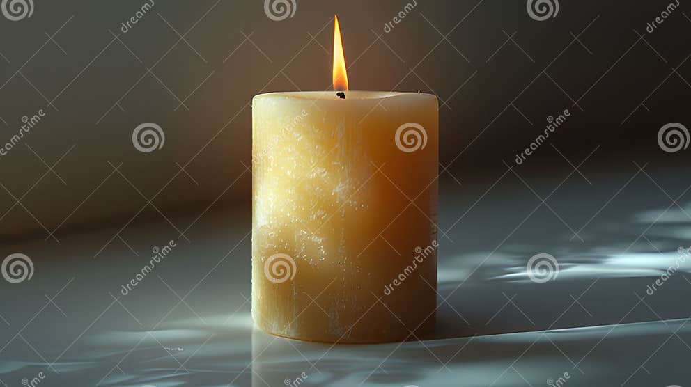 Medium Shot of Unlit White Cylindrical Candle Stock Illustration ...