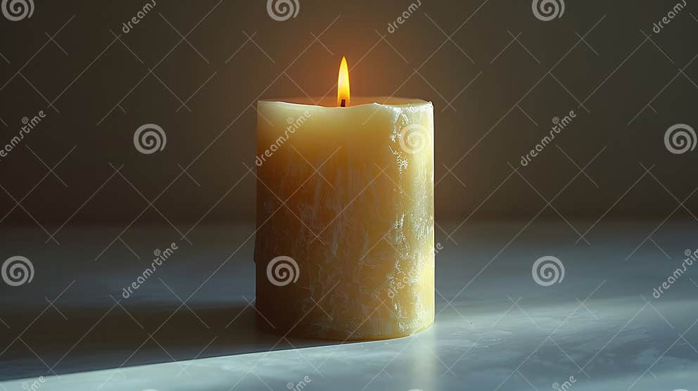 Medium Shot of Unlit White Cylindrical Candle Stock Illustration ...