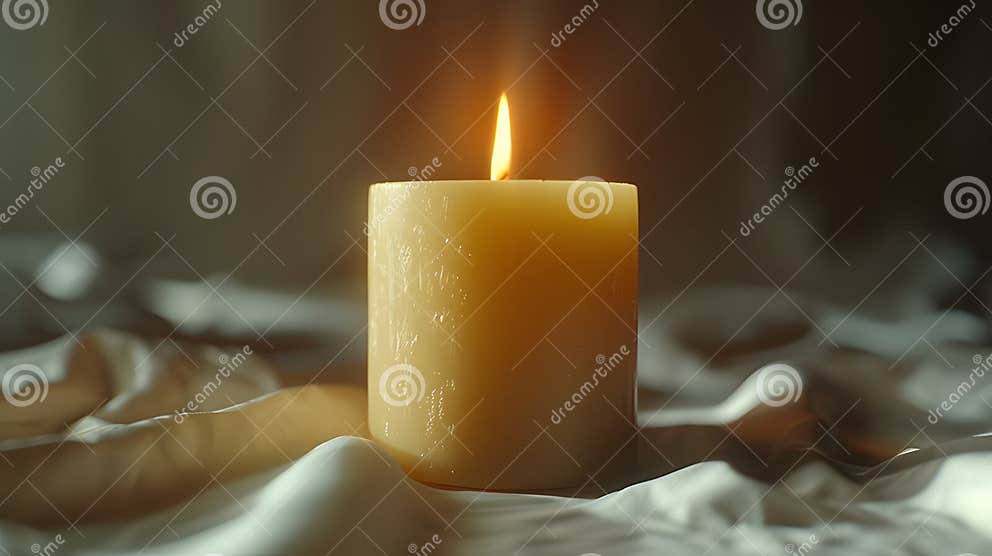 Medium Shot of Unlit White Cylindrical Candle Stock Illustration ...
