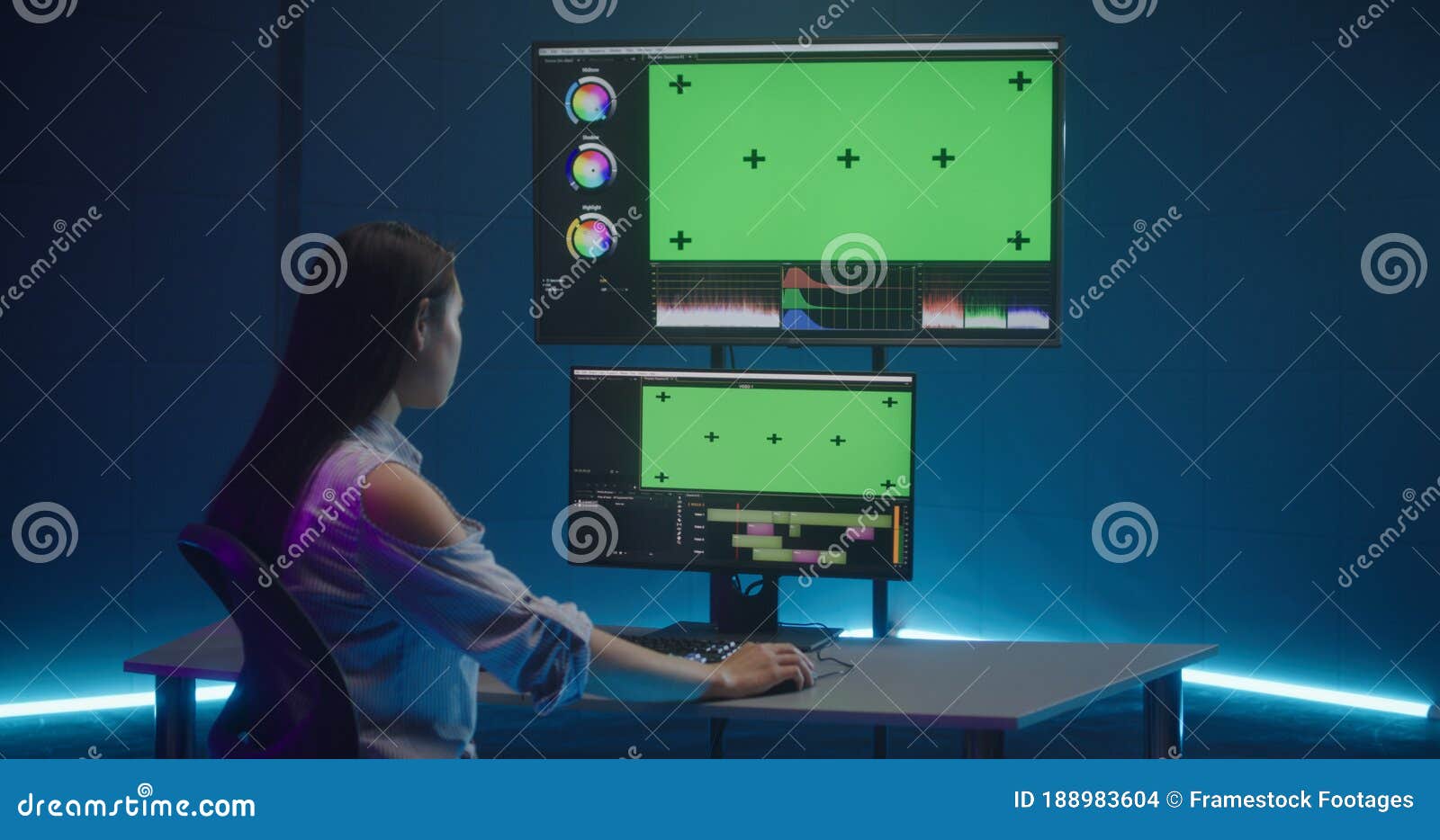 Video Editor at Work in Editing Room Stock Photo - Image of profession ...