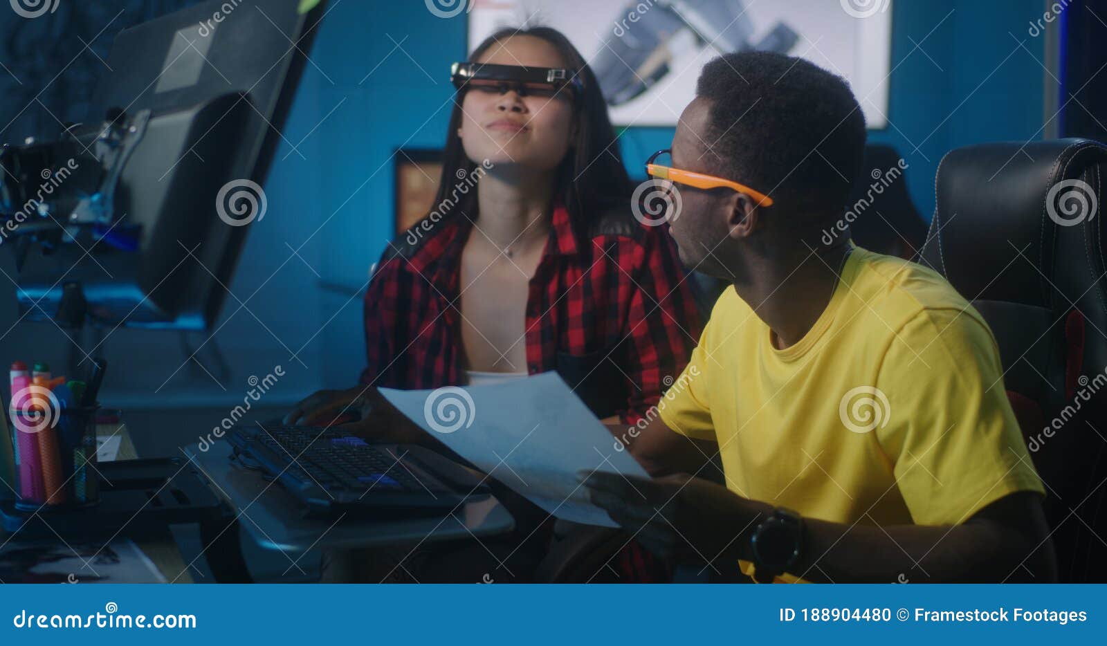 Video Game Developers Working Together Stock Photo - Image of ...