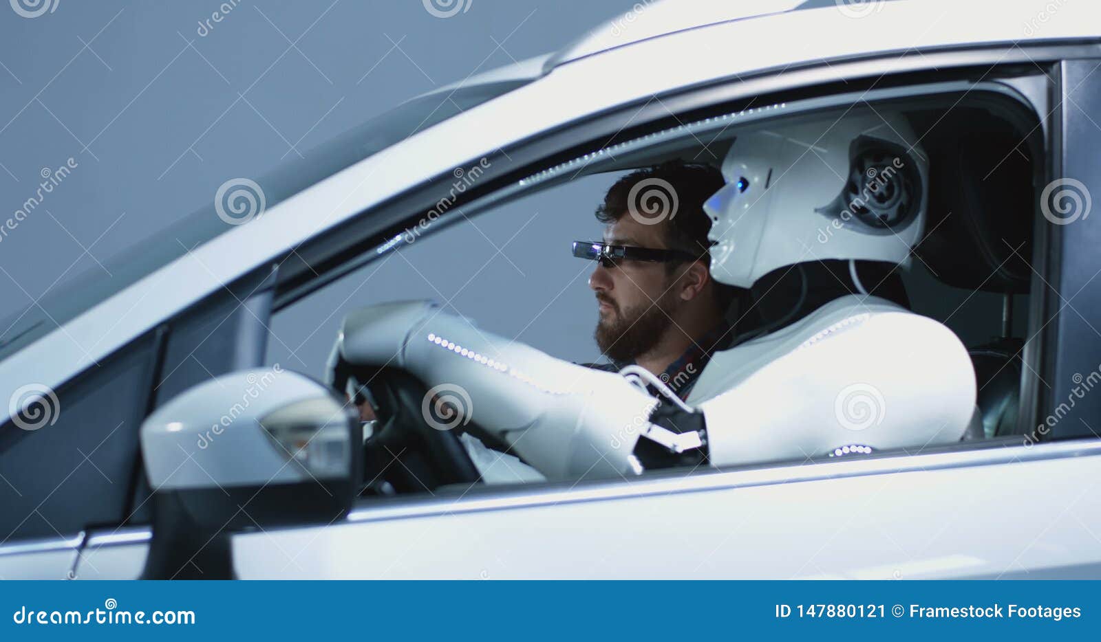 Engineer Testing Car Driving Robot Stock Video - Video of robotics ...