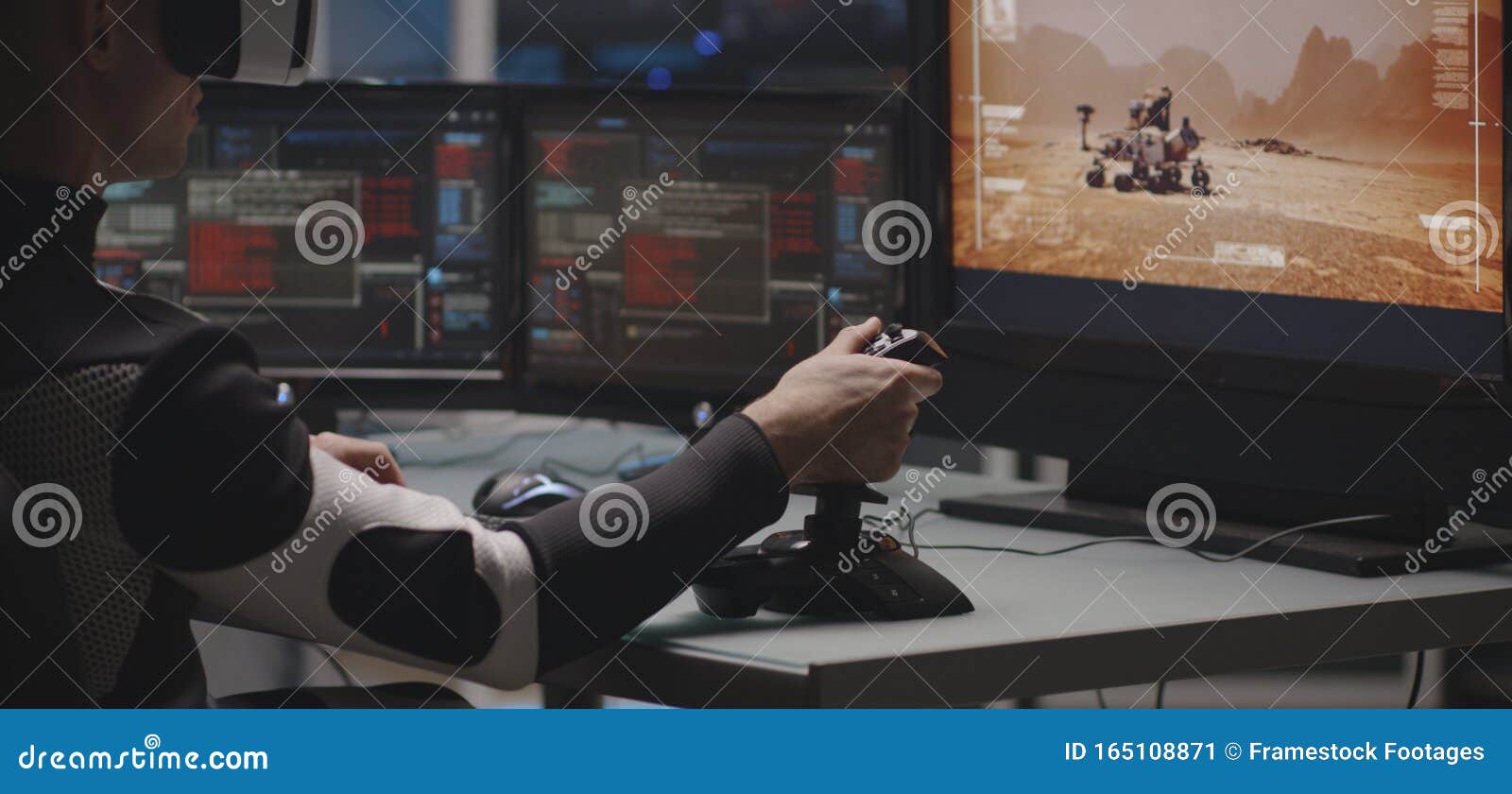 Man Controlling Mars Rover with Remote Controller Stock Image - Image ...