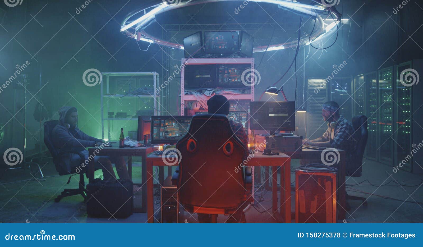 Young Hackers Coding on Their Computers Stock Photo - Image of security ...