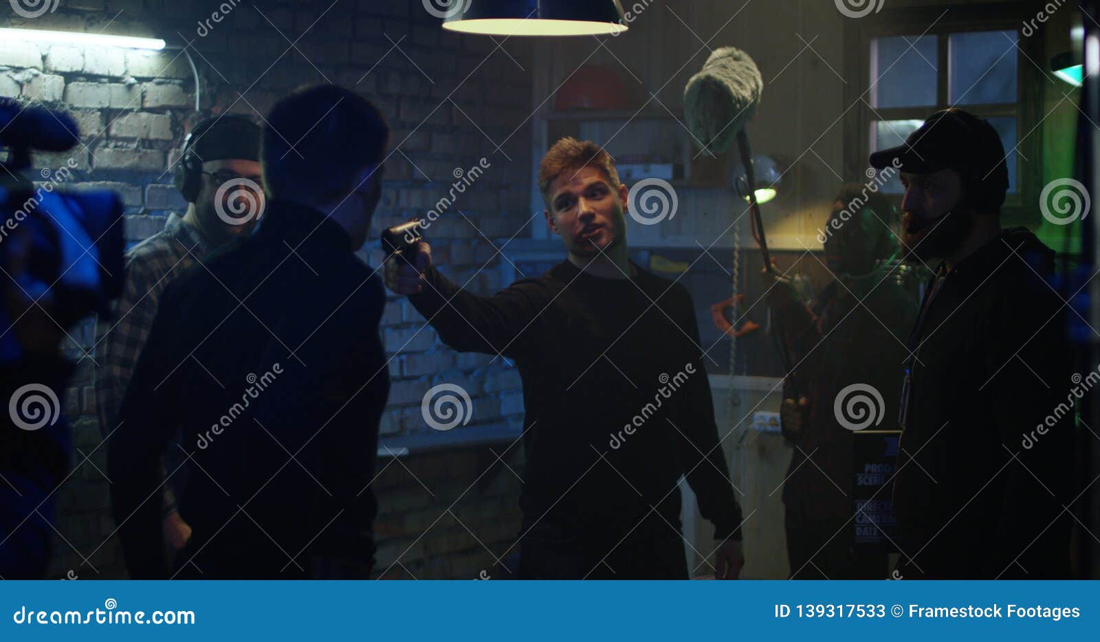 Young Male Actors Doing a Fight Scene Stock Image - Image of ...
