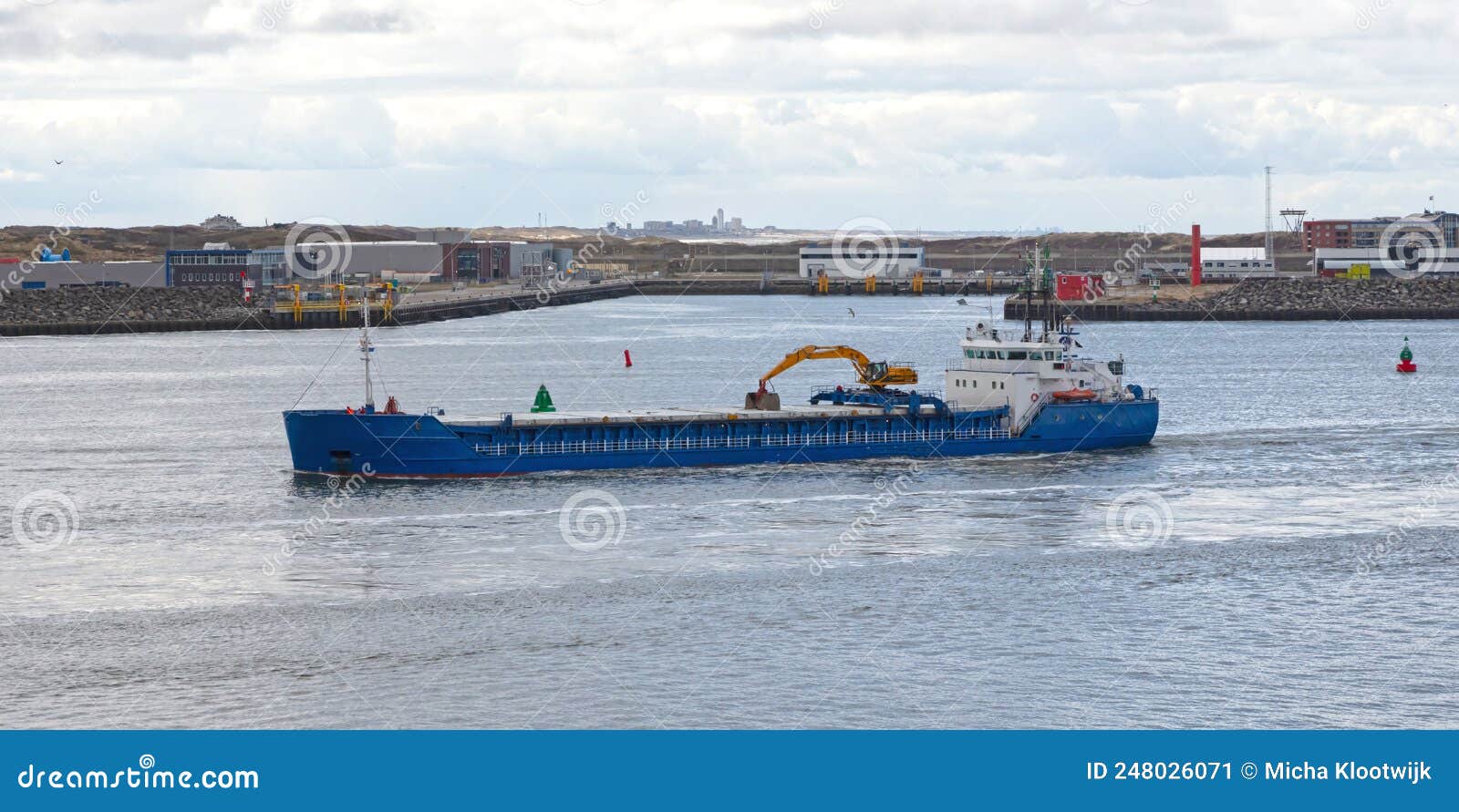 Medium Sized Cargo Ship Sailing in a Dutch Port Stock Image - Image of ...