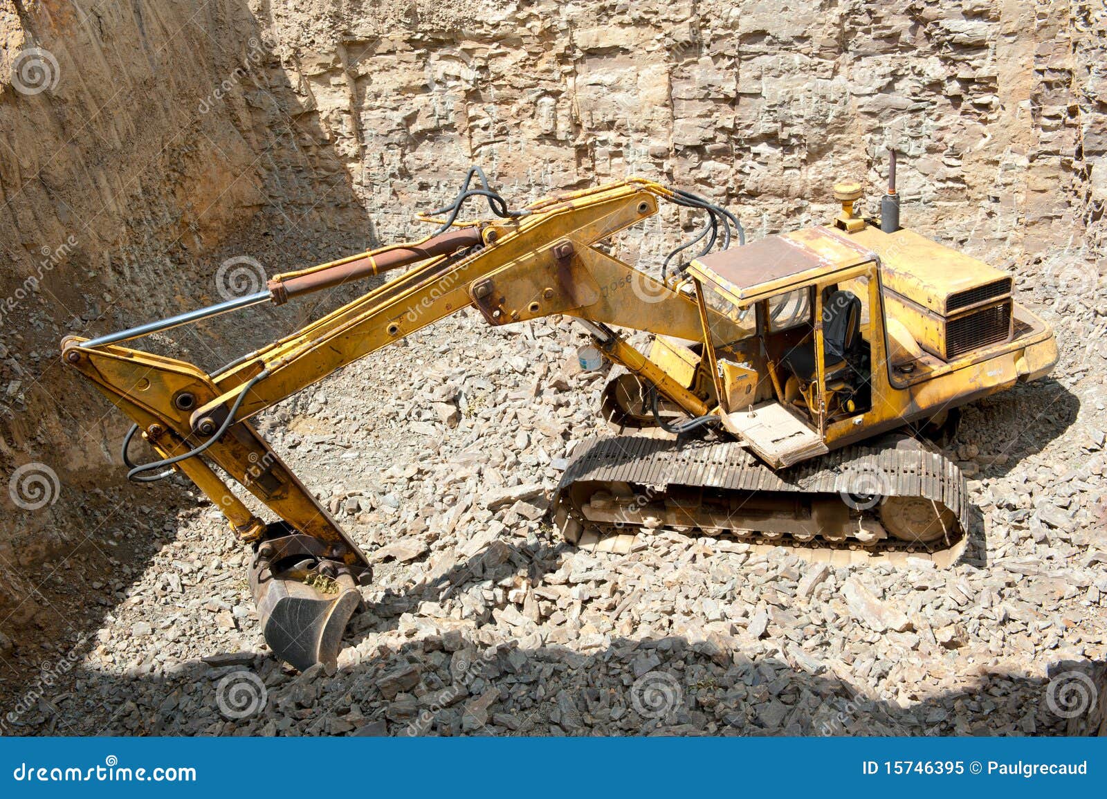 Medium sized excavator stock image. Image of case, ground - 15746395
