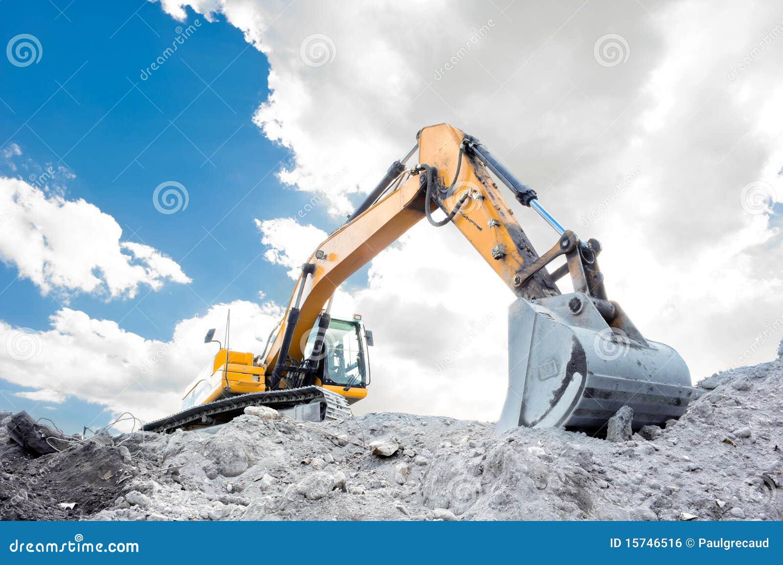 Medium sized excavator stock photo. Image of industry - 15746516