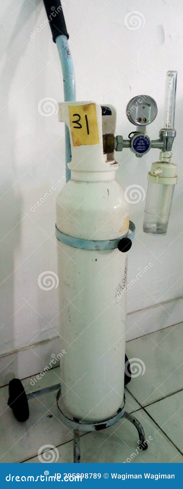 Medium Sized Oxygen Cylinder and the Shape is Simple Stock Image ...