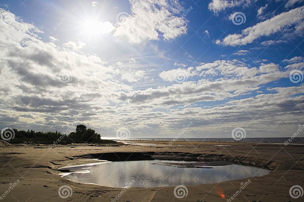 A Medium Sized Water Puddle Beach Stock Photo - Image of island, peace ...