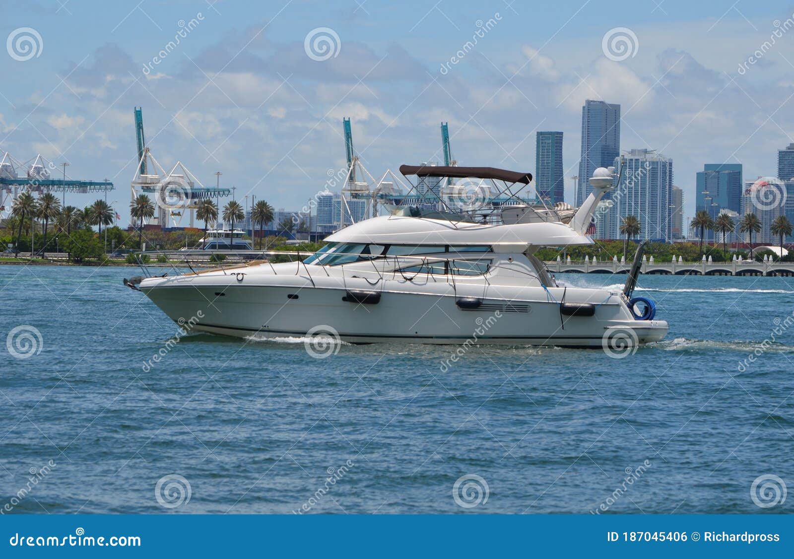 Medium Sized White Luxury Motor Yacht Stock Photo - Image of nautical ...