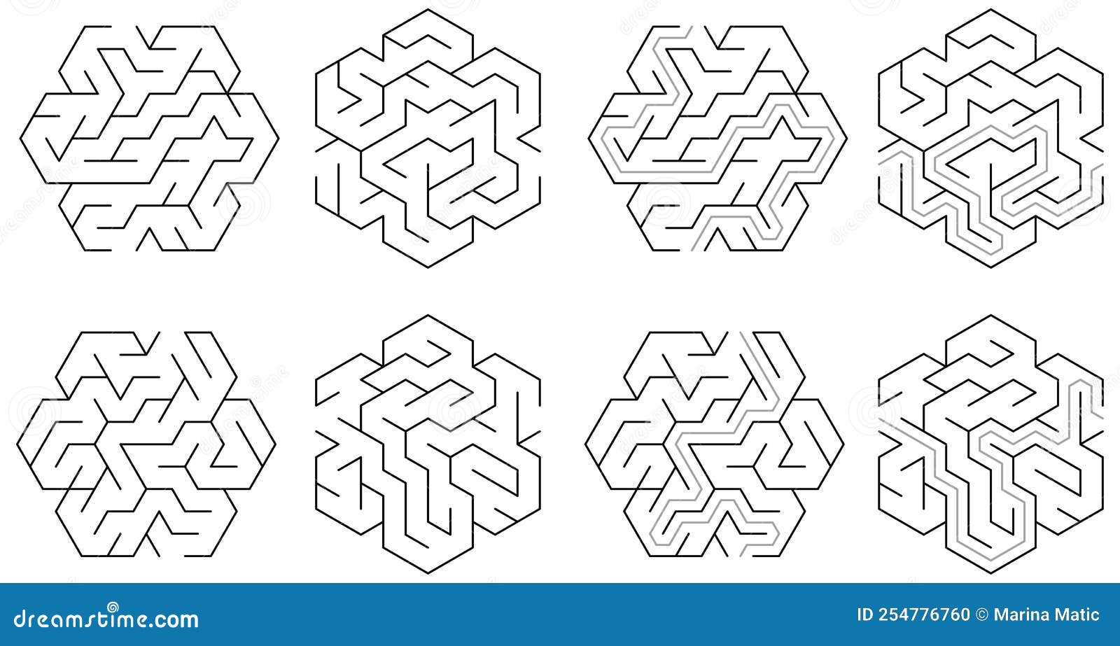Medium Snowflake Shaped Mazes Vector Illustration | CartoonDealer.com ...