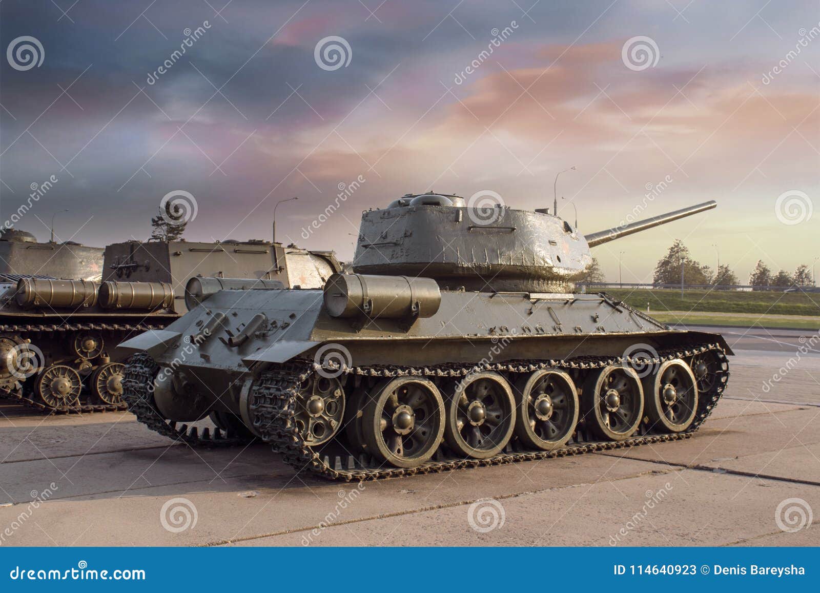 Medium Tank of Combat Support T-34 Stock Image - Image of nature ...