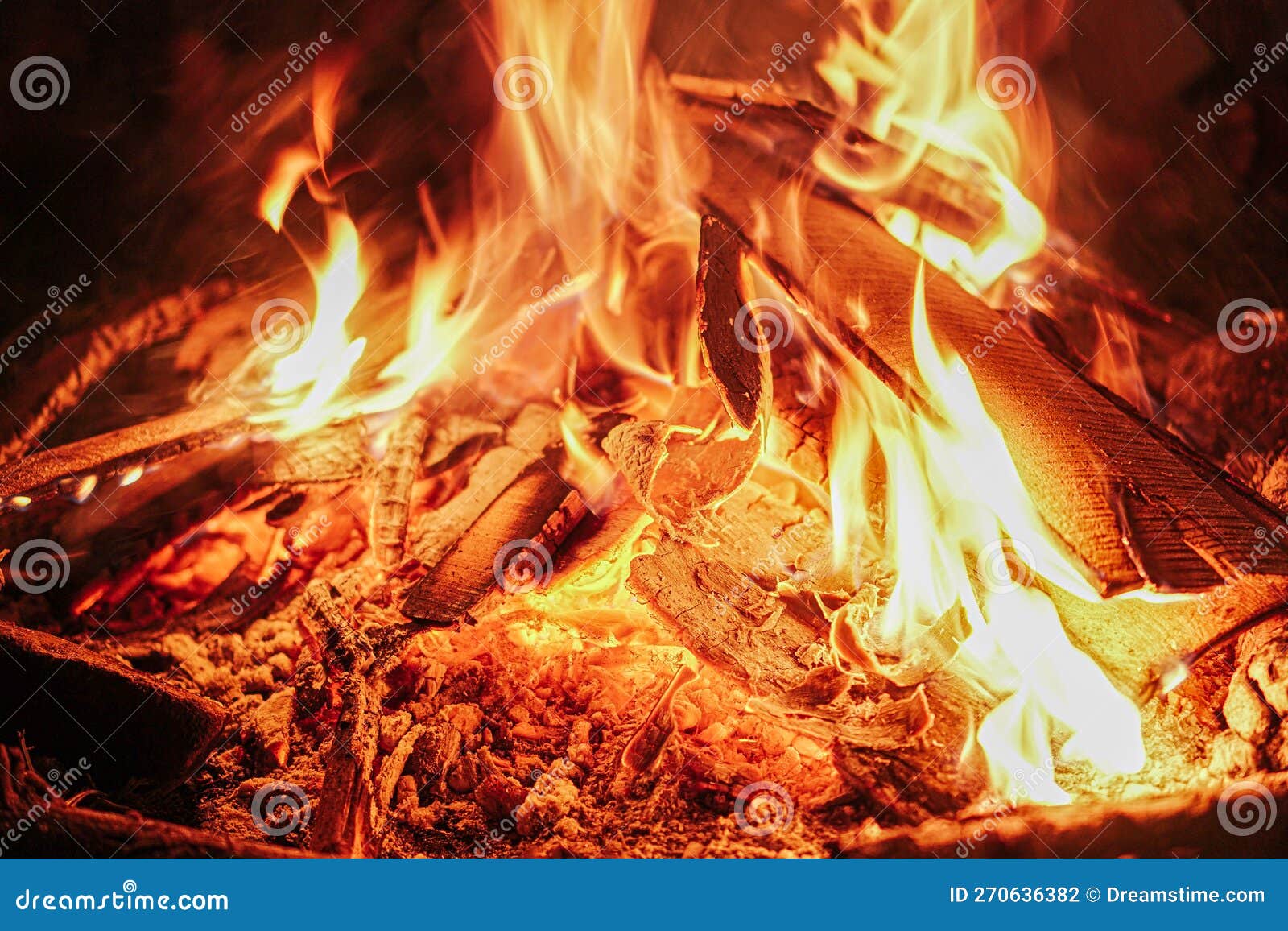 Medium View of Orange-colored Big Campfire Flame in Late Stage Stock Photo - Image of flame ...