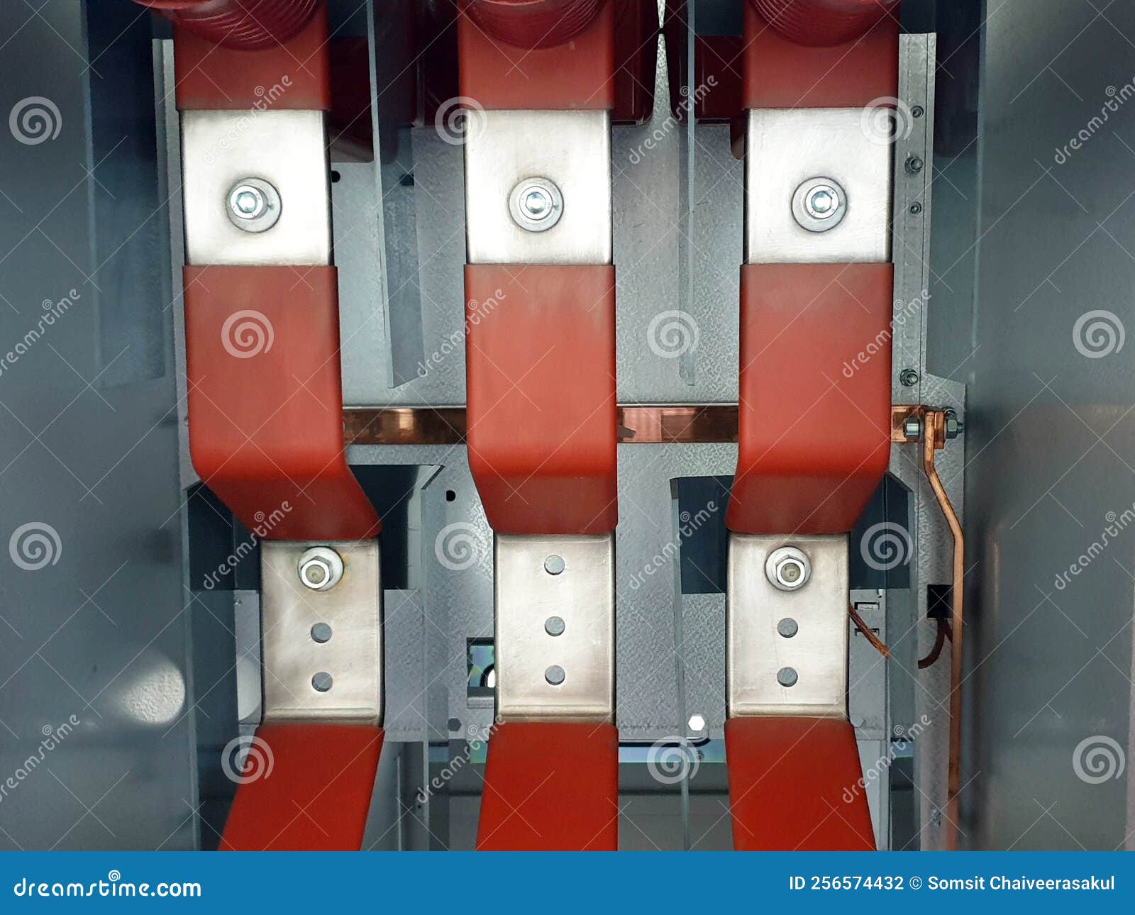 Medium Voltage Bus Bar with Cover Insulation. Stock Photo - Image of ...