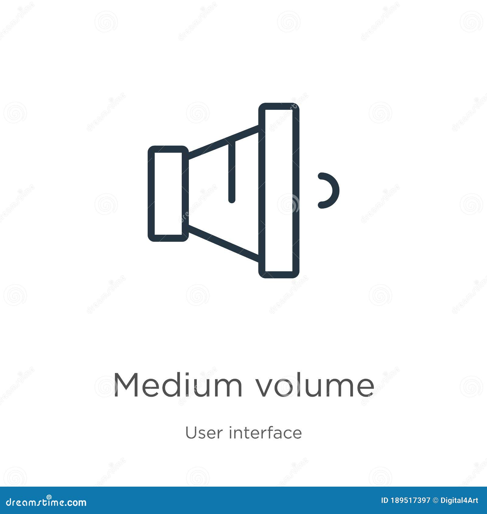 Medium Volume Icon. Thin Linear Medium Volume Outline Icon Isolated on ...